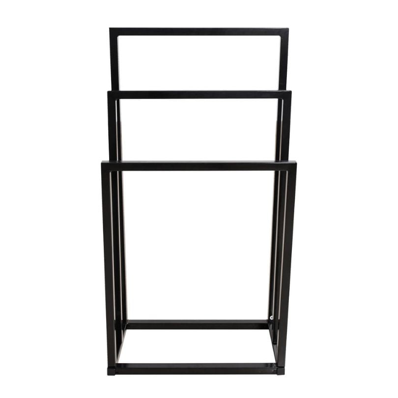 Black Metal Freestanding 3-Tier Towel Rack Holder -CharmyDecor ...