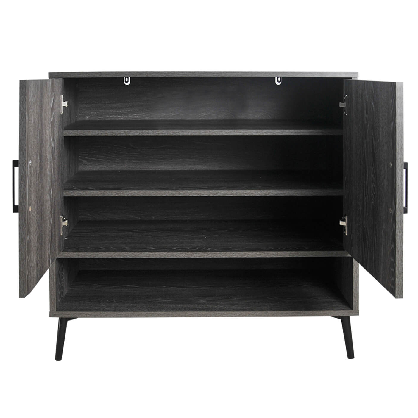 Rustic Dark-Weathered Woodgrain Shoe Storage Cabinet – CharmyDecor