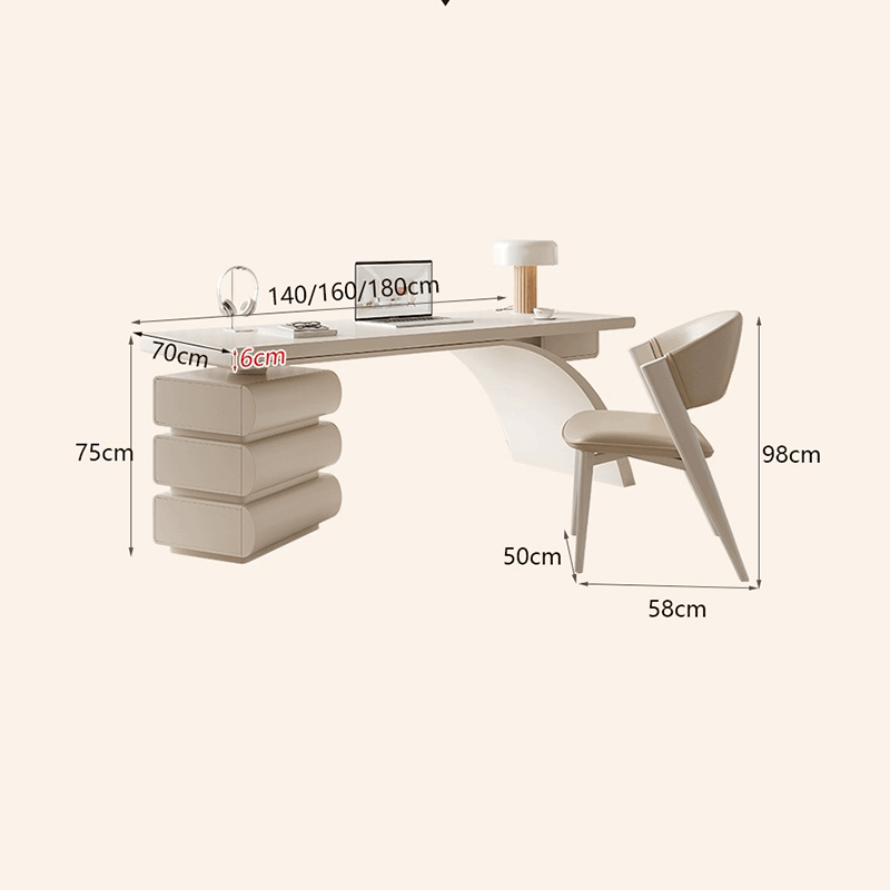 Modern Office Desk with Arc Base - CharmyDecor