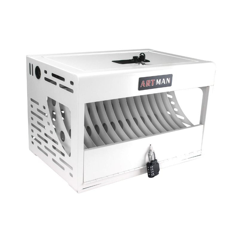 Modern White Steel Charging Station Cabinet- CharmyDecor