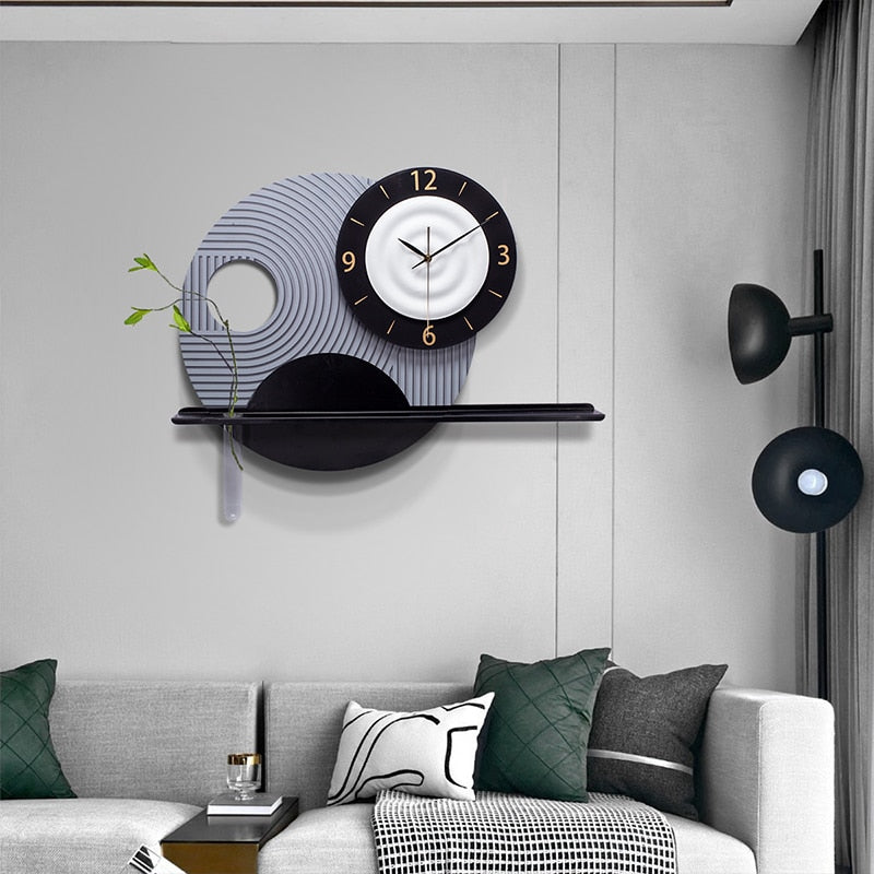 Nordic Resin 3D Wall Clock - Modern Statement Piece – CharmyDecor
