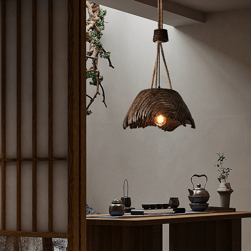 Rustic Hemp Rope Pendant Lamp: Decorative Lighting Fixture – CharmyDecor