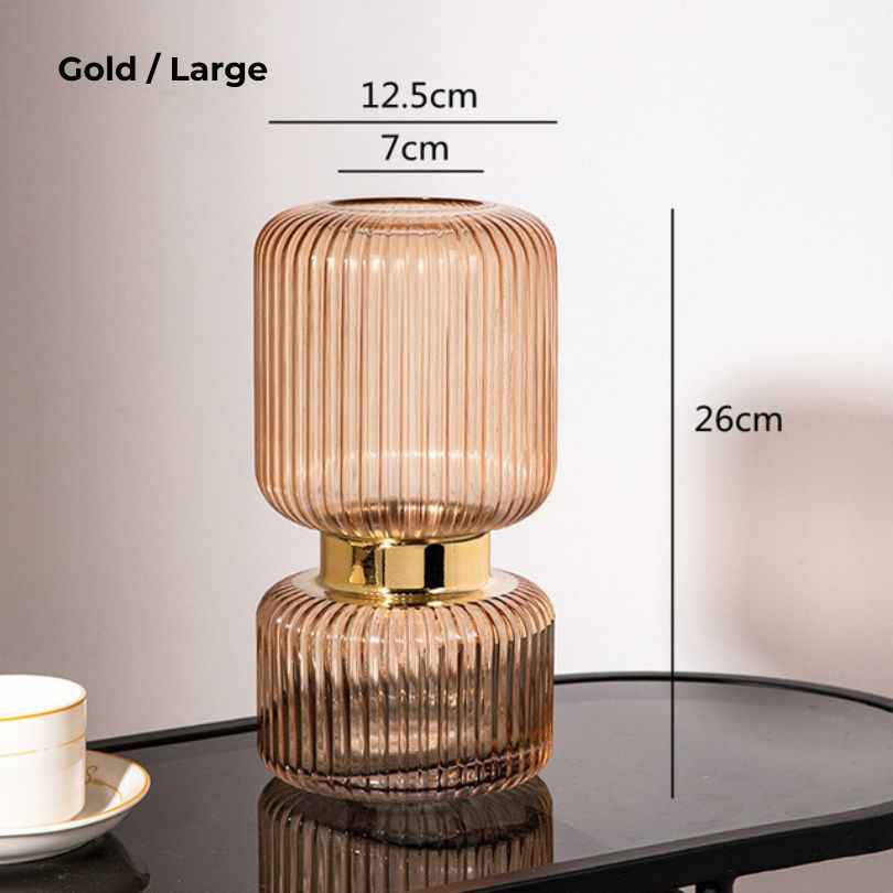 Colorful Vertical Grain Glass Flower Vase for Decor – CharmyDecor