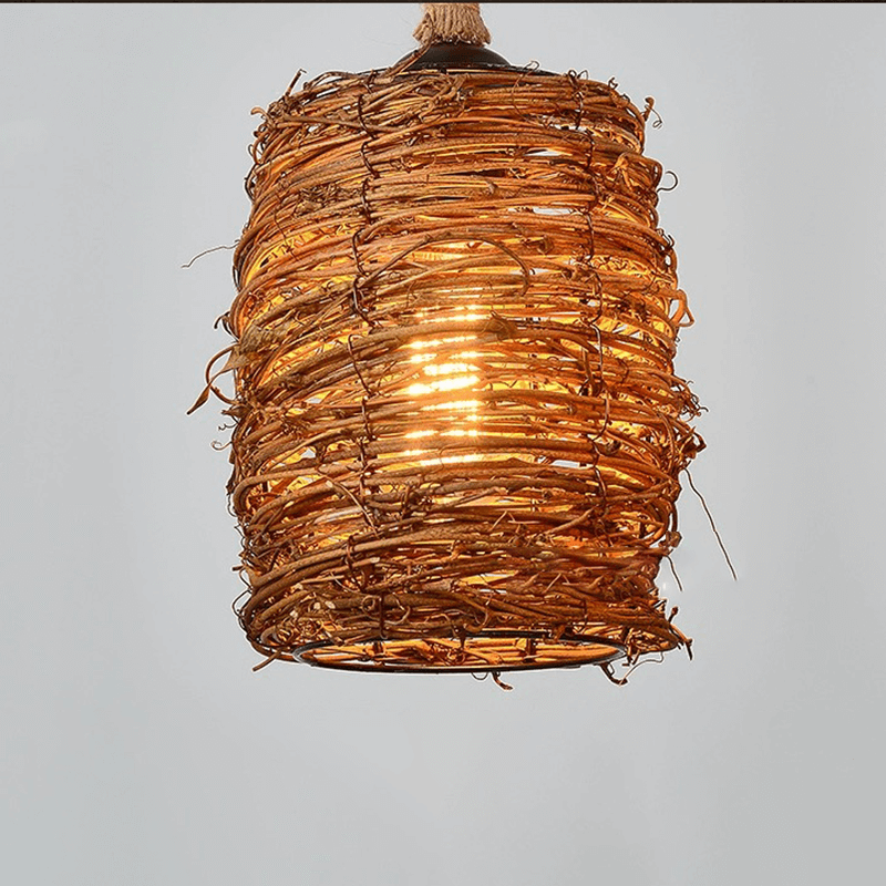 Elegant Vintage Rattan Twine Farmhouse Chandelier – CharmyDecor