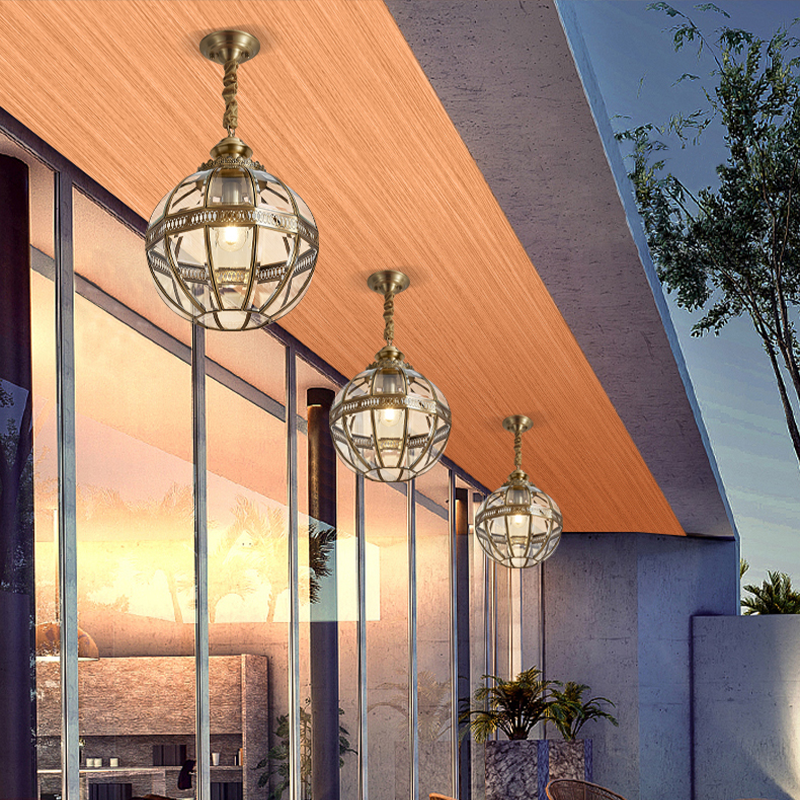 Modern Round Copper Outdoor Hanging Light - CharmyDecor- CharmyDecor