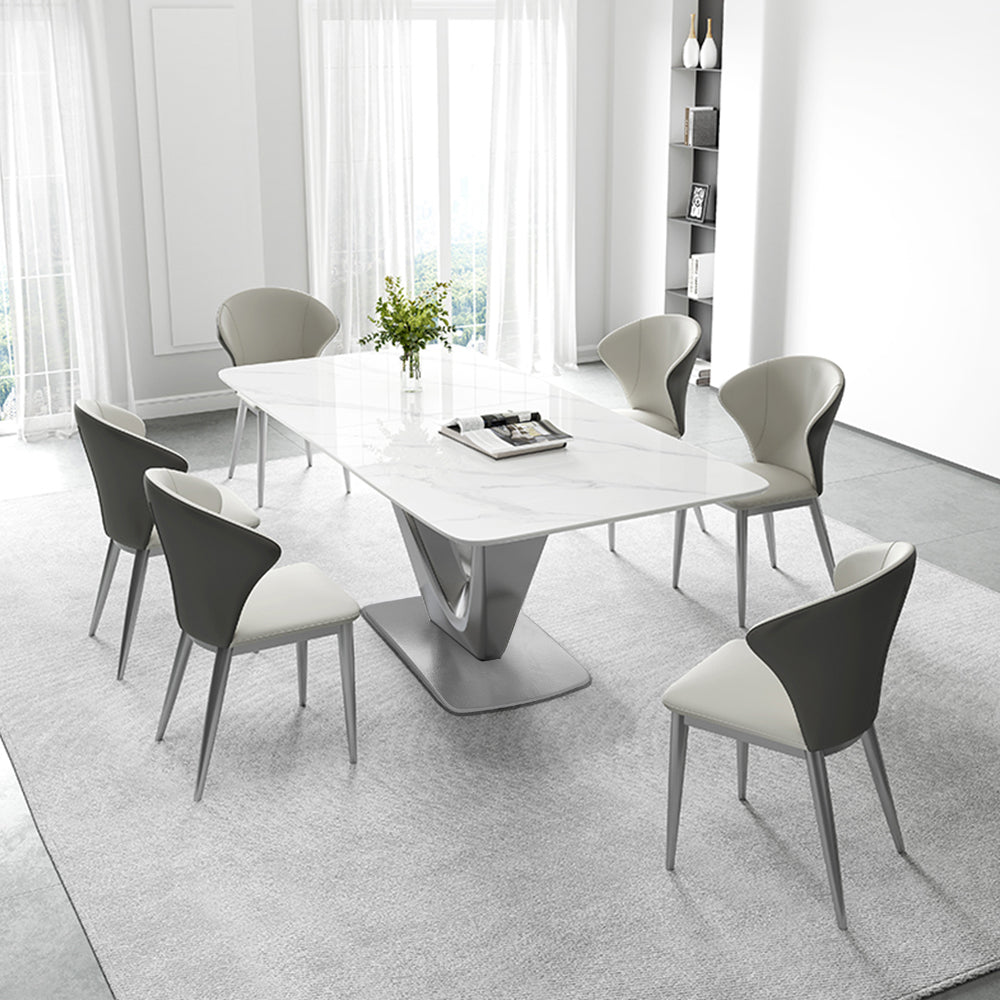 Modern Rectangular Marble Top Dining Table - CharmyDecor
