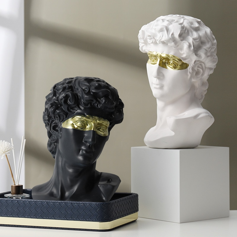 Masked David Head Bust Sculpture Resin Statue – CharmyDecor