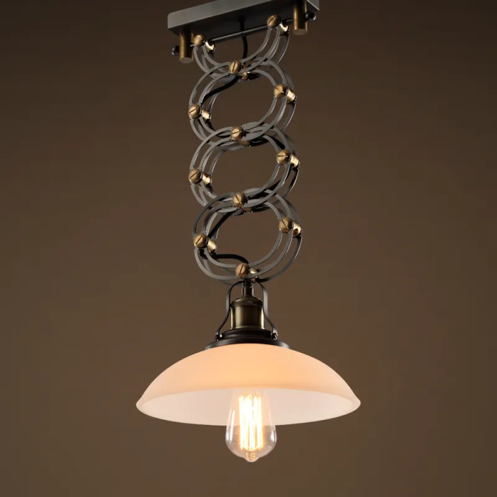 Modern 1-Light Retractable Dome Pendant Ceiling Fixture – CharmyDecor