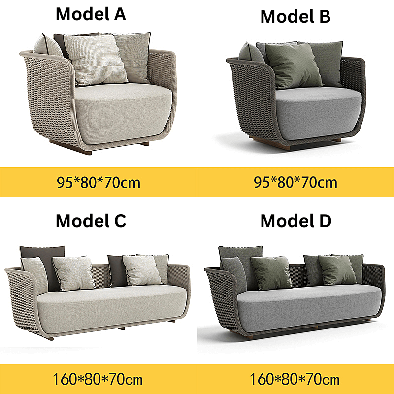 Nordic Rattan Outdoor Sofa - CharmyDecor