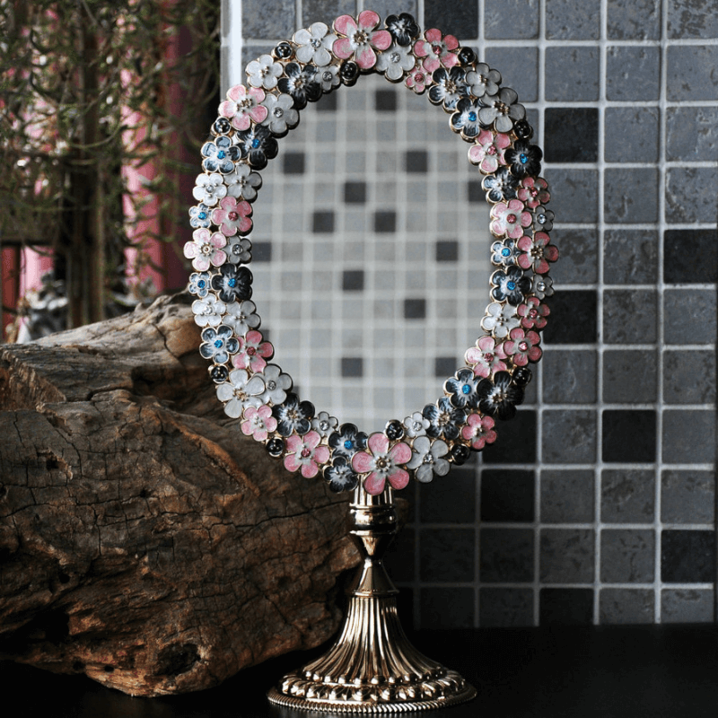 Vintage Floral Vanity Mirror for Desktop Décor – CharmyDecor