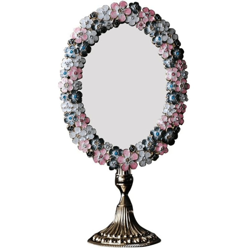 Retro Floral Desktop Vanity Mirror - CharmyDecor