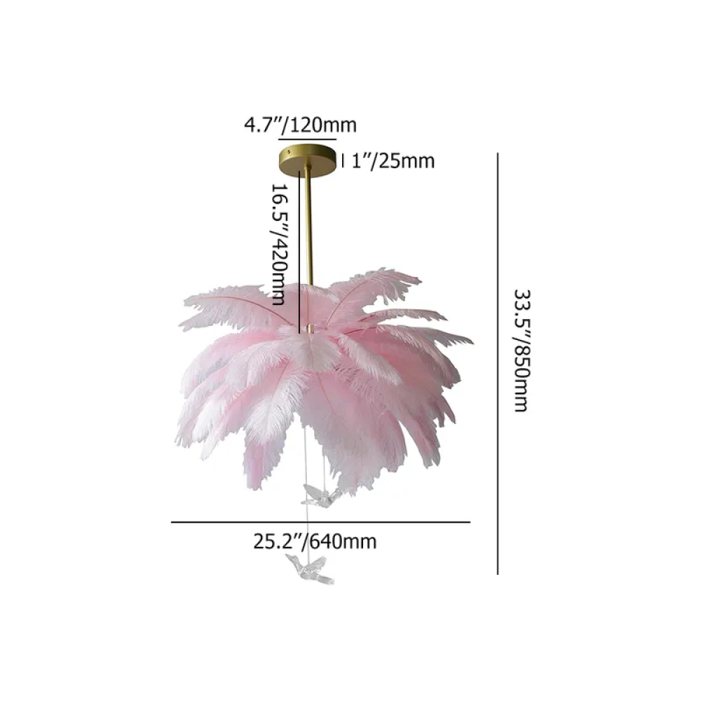 Modern 5-Light LED Feather Pendant Light- CharmyDecor