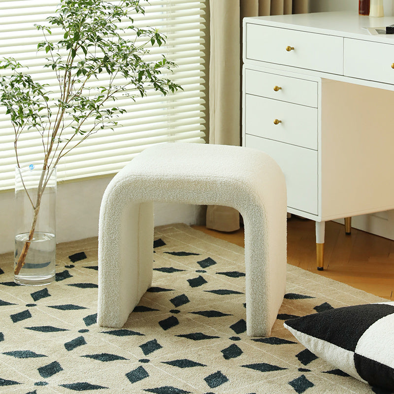 Elegant Arch Boucle Waterfall Style Vanity Stool – CharmyDecor
